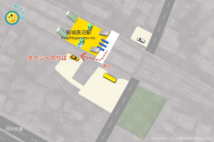 稲城長沼駅タクシー乗り場マップと写真 (南武線) - 駅ずかん