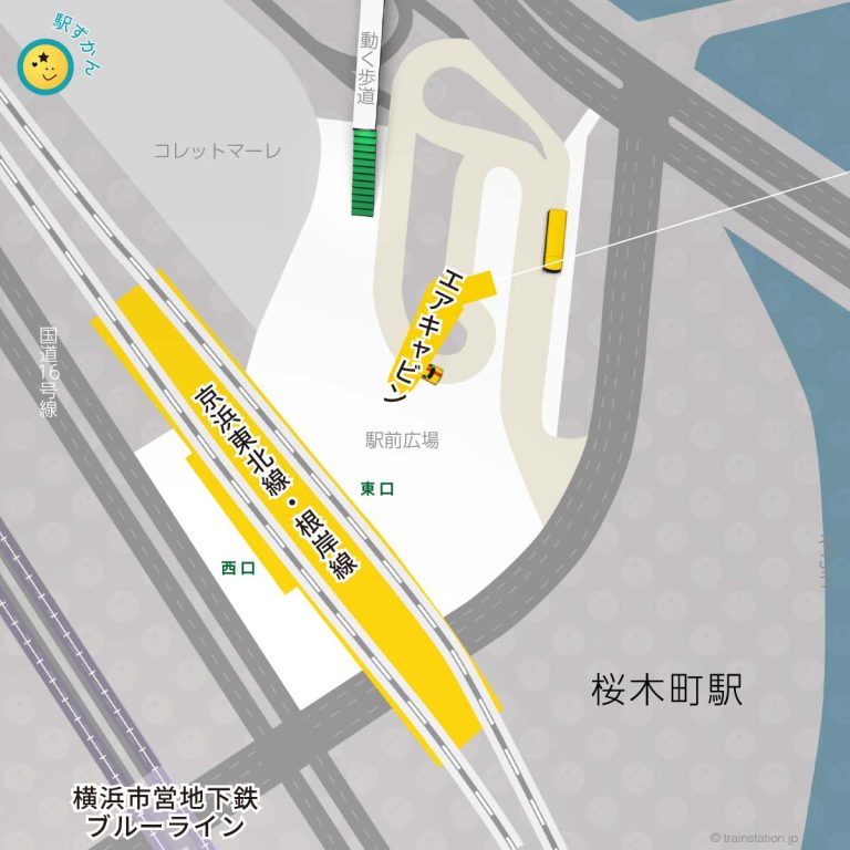 桜木町駅の全体地図・乗り入れ路線マップ - 駅ずかん